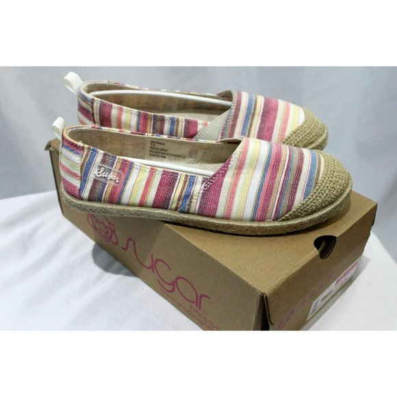Sugar | Shoes | Sugar Womens Multicolor Striped Genius Espadrilles Flat ...